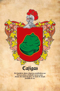 Escudo heráldico CAJIGAS - Tienda Heráldica