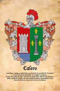 Escudo heráldico CALERO - Tienda Heráldica