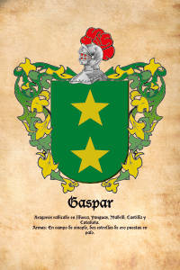 Escudo heráldico GASPAR - Tienda Heráldica