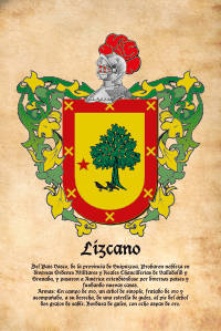 Escudo heráldico LIZCANO - Tienda Heráldica