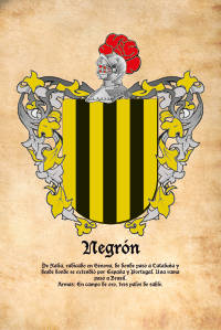 Escudo heráldico NEGRON - Tienda Heráldica