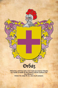 Escudo heráldico ORDAZ - Tienda Heráldica