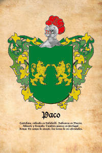 Escudo heráldico PACO - Tienda Heráldica