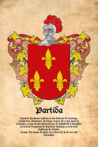Escudo heráldico PARTIDA - Tienda Heráldica