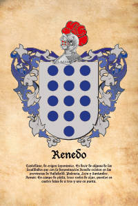 Escudo heráldico RENEDO - Tienda Heráldica