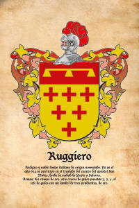 Escudo heráldico RUGGIERO - Tienda Heráldica