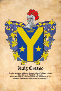 Escudo heráldico RUIZ CRESPO - Tienda Heráldica