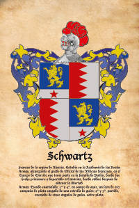 Escudo heráldico SCHWARTZ - Tienda Heráldica